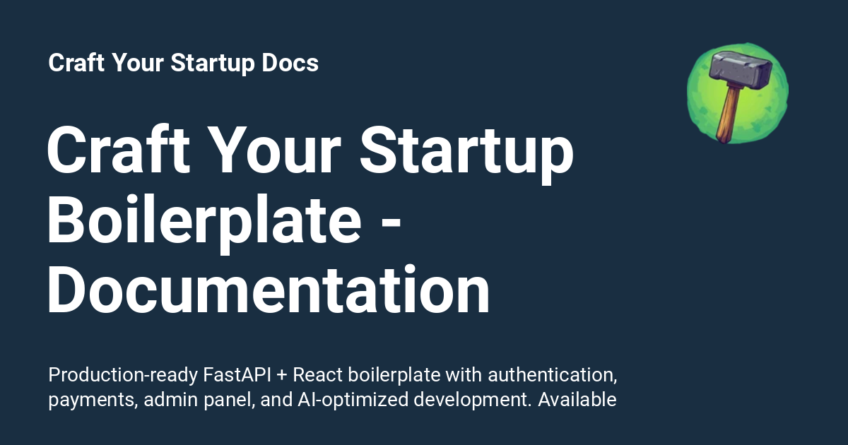 Craft Your Startup Boilerplate Documentation - CYS Docs
